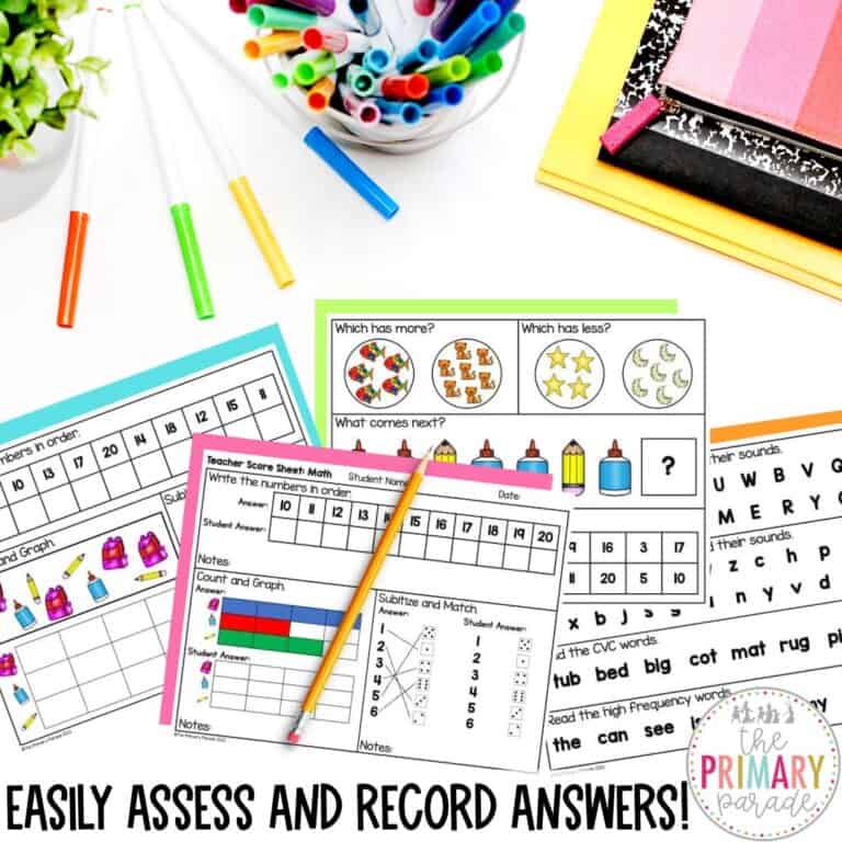 End of Year Kindergarten Skills Assessment - The Primary Parade