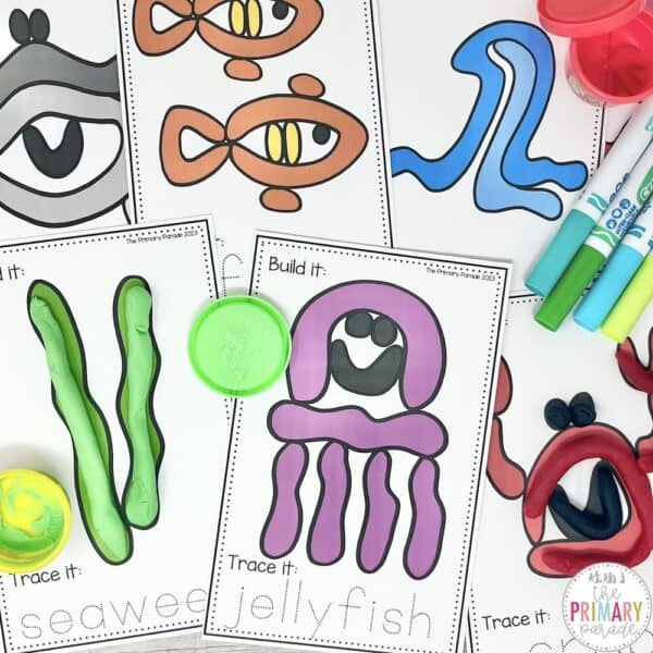 Free Ocean Playdough Mats for Preschool Fine Motor Practice - The ...