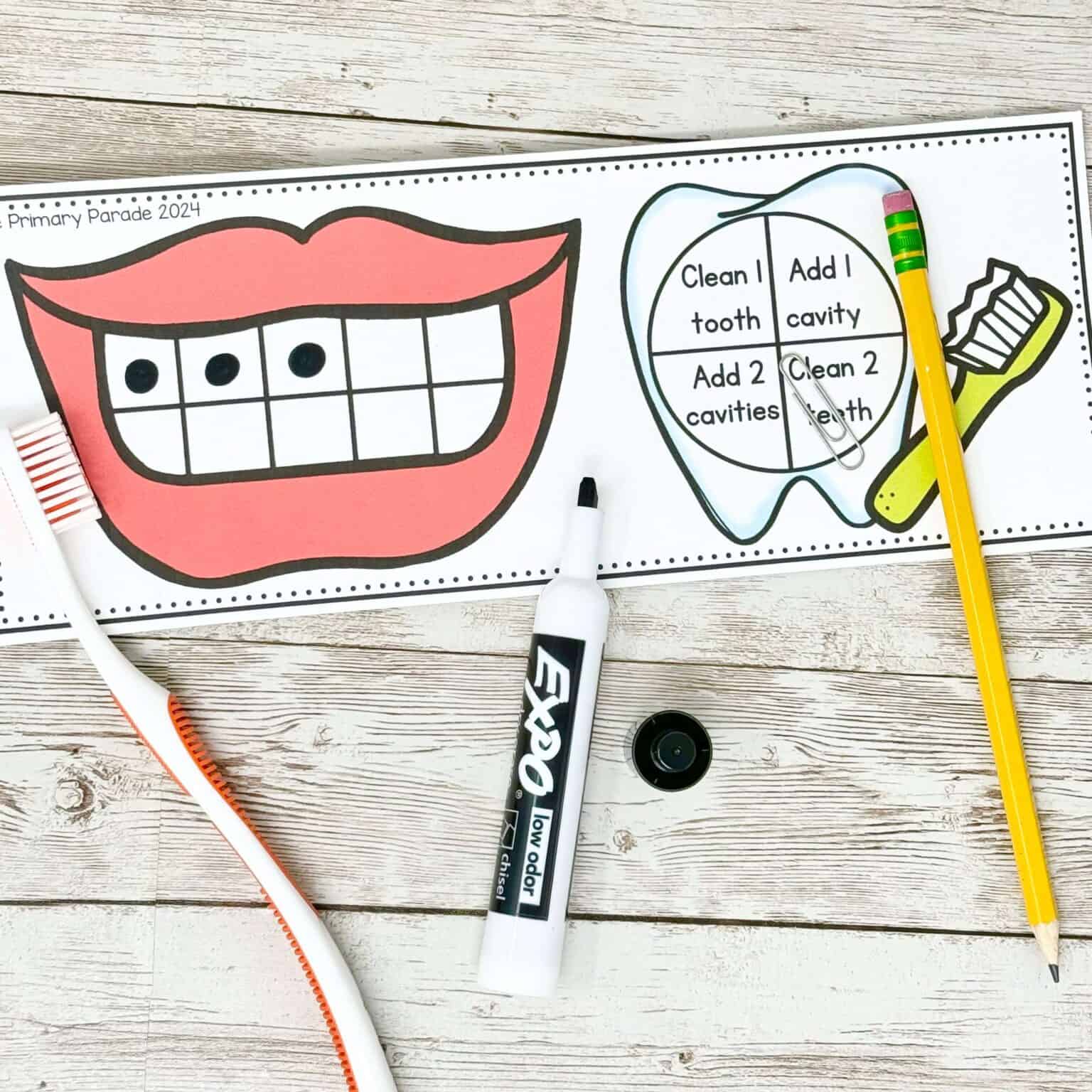 Hands-On Clean Teeth Activity for Preschool Kids - The Primary Parade